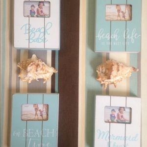 Wall Decor | Set Of 4 Shabby Chic Beach Themed Frames | Poshmark